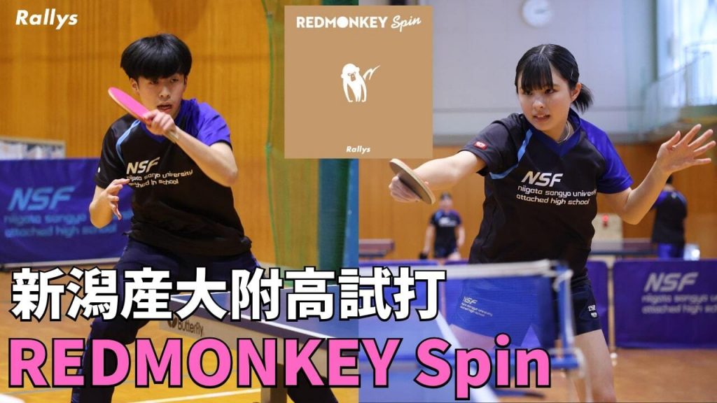 【卓球動画】「安定しやすい」「球持ちがいい」注目の強豪校・新潟産大附高の選手たちにREDMONKEY Spinを試打してもらいました | 卓球メディア｜Rallys（ラリーズ）